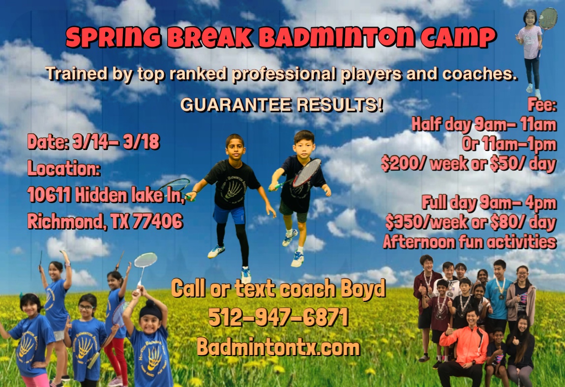 Spring Camp – Houston Badminton Academy