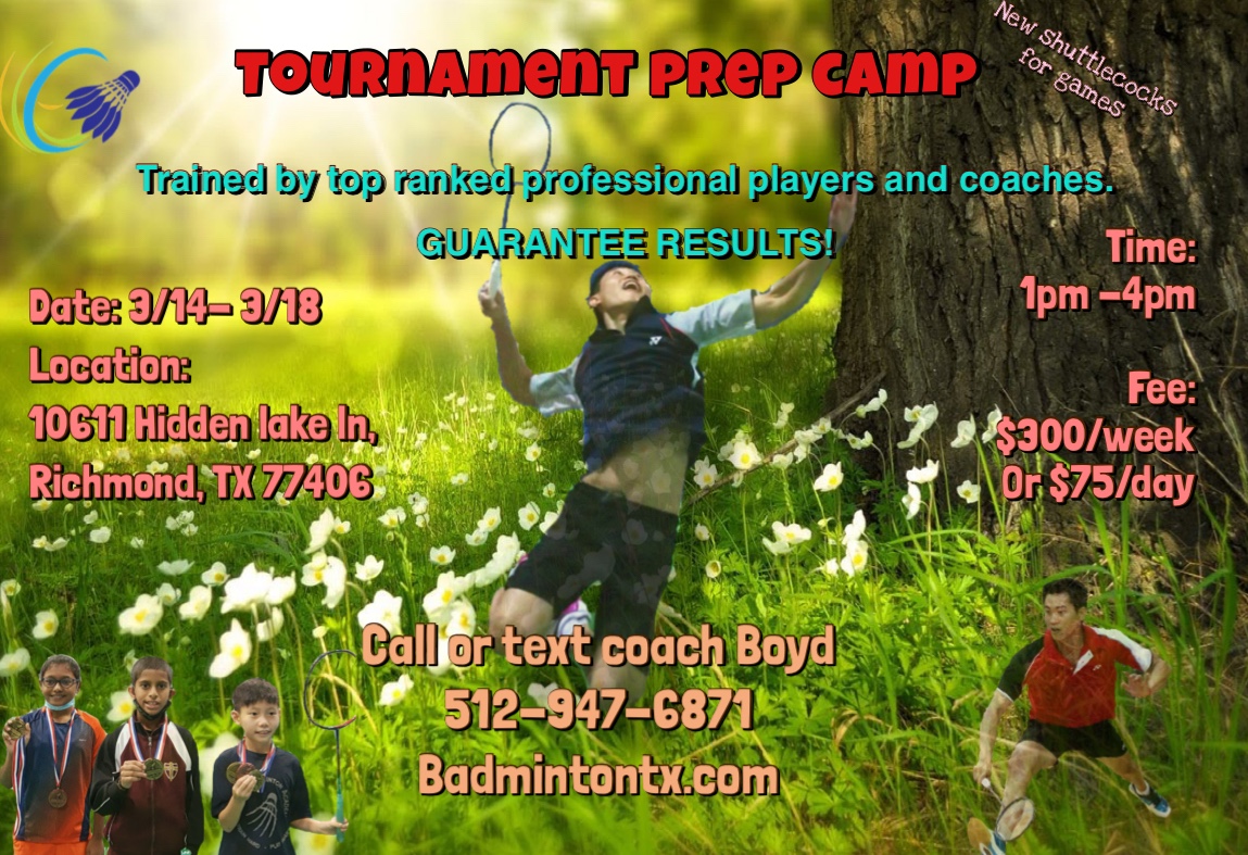 CRC Tournament Prep Camp – Houston Badminton Academy
