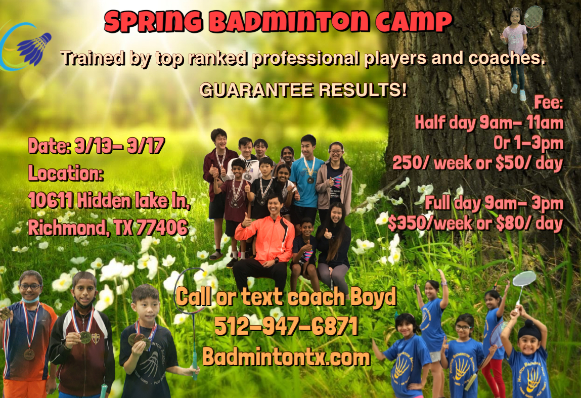 Spring Badminton Camp is near! – Houston Badminton Academy